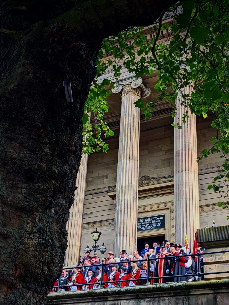 Brindle Brass Band perform at the Proclamation of King Charles III in ...